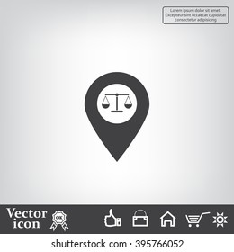 Scales Icon Map Pin Stock Vector (Royalty Free) 395766052 | Shutterstock