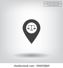 Scales Icon Map Pin Stock Vector (Royalty Free) 396923869 | Shutterstock