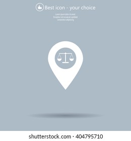 Scales Icon Map Pin Stock Vector (Royalty Free) 404795710 | Shutterstock
