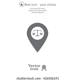 Scales Icon Map Pin Stock Vector (Royalty Free) 426506191 | Shutterstock