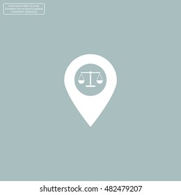 Scales Icon Map Pin Stock Vector (Royalty Free) 466866617