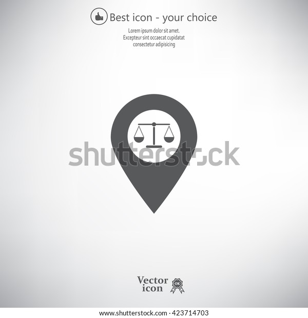 Scales Icon Map Pin Stock Vector (Royalty Free) 423714703 | Shutterstock