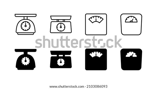 Scales Icons Set Weight Scale Sign Stock Vector (Royalty Free ...