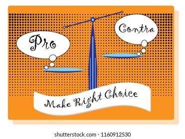 Scales Pro Contra Decision Making Vector Stock Vector (Royalty Free ...