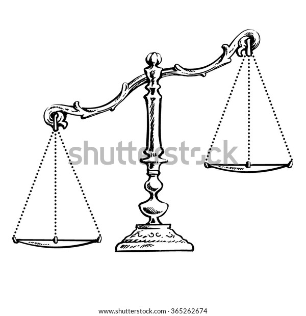 Scales Sketch Hand Drawn Vector Illustration: เวกเตอร์สต็อก (ปลอดค่า ...