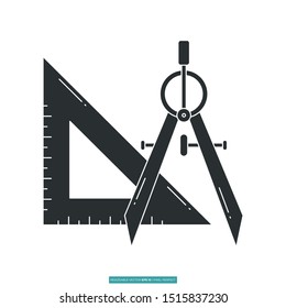 Scaling Unit Compass Ruler Icon Vector: vector de stock (libre de ...