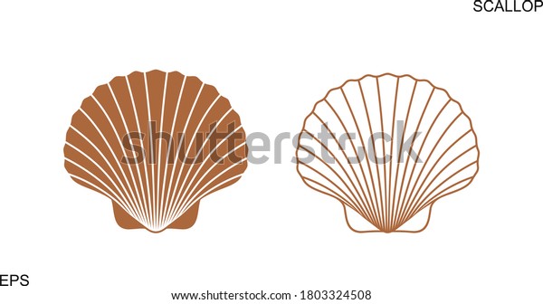 Scallop Logo Isolated Scallop On White Stock Vector (Royalty Free ...