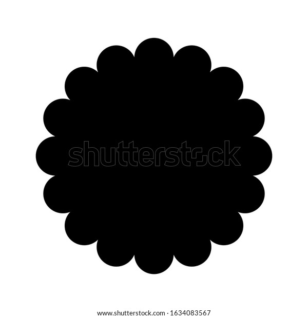 Scalloped Circle Shape Clipart Image Isolated Stock Vector (Royalty ...