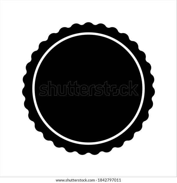 Scalloped Circles Vector Stamps Vector Icon Stock Vector (Royalty Free ...