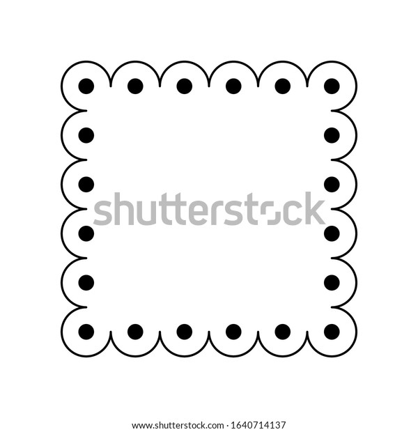 Scalloped Square Frame Dots Outline Clipart Stock Vector (Royalty Free ...