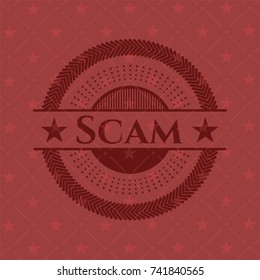 Scam Badge Red Background: vector de stock (libre de regalías ...