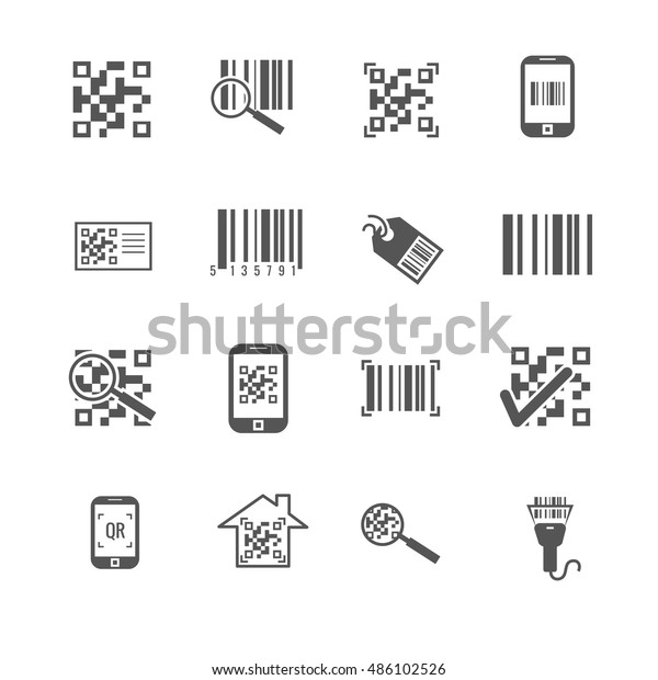 Scan Bar Qr Code Vector Icons Stock Vector (Royalty Free) 486102526 ... Scan Bar Qr Code Vector Icons Stock Vector (Royalty Free) 486102526 ...