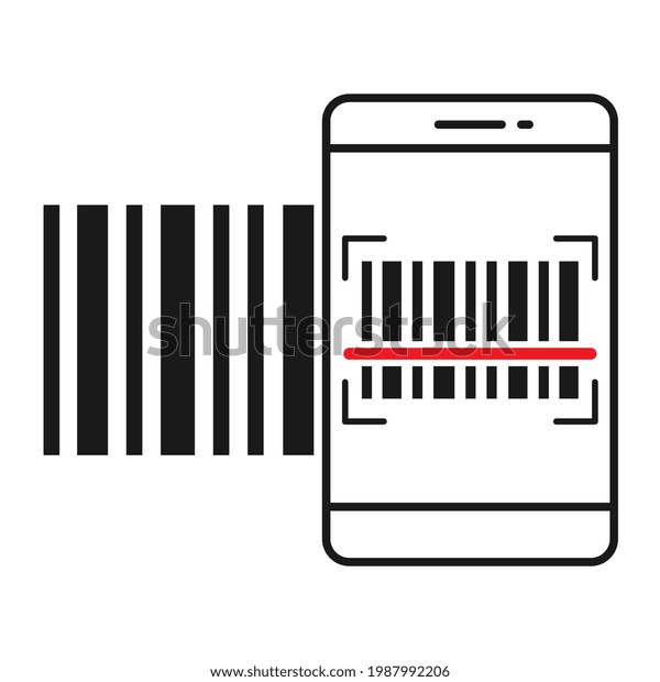 Scan Barcode Phone Isolated On White Stock Vector (Royalty Free ...