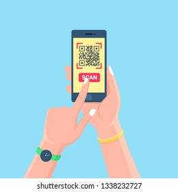 Scan Qr Code Phone Mobile Barcode Stock Vector (Royalty Free ...