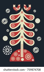 Scandinavian Christmas Tree Stock Vector: vector de stock (libre de ...