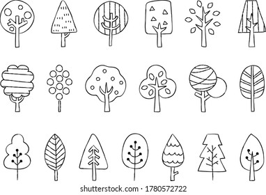 Scandinavian Design Tree Illustration Set Stock Vector (Royalty Free ...