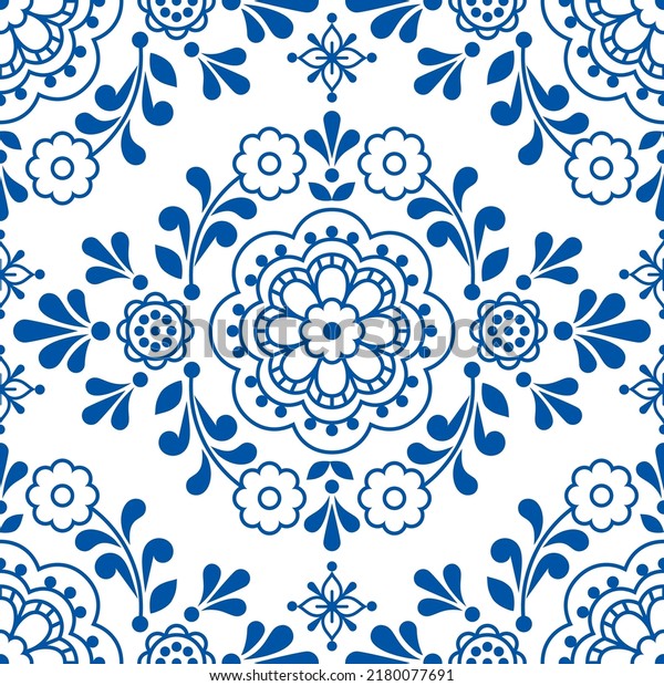 Scandinavian Floral Folk Art Vector Seamless Stock Vector (Royalty Free ... Scandinavian Floral Folk Art Vector Seamless Stock Vector (Royalty Free ...