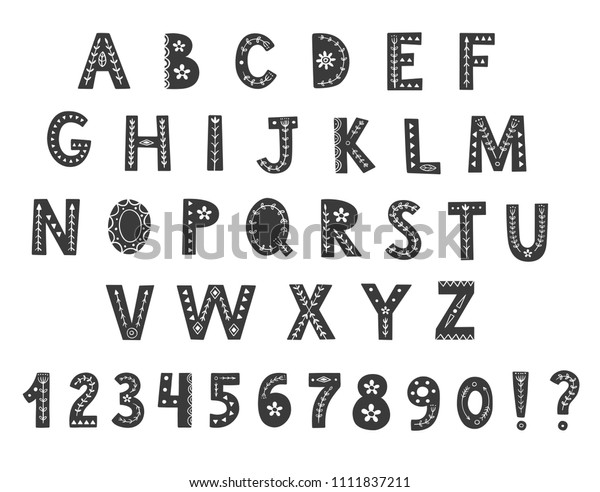 Scandinavian Font Vector Illustration Stock Vector (Royalty Free ...