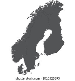 Scandinavian Map Illustration Stock Vector (Royalty Free) 1010525893 ...