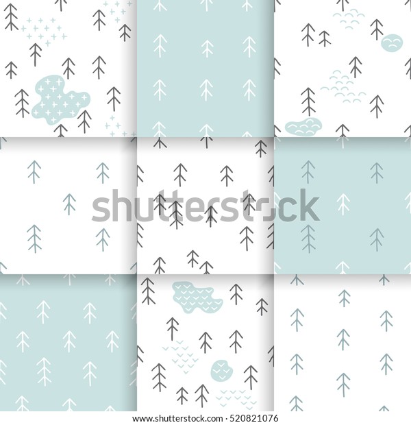Scandinavian Pattern Fir Trees Seamless Winter Stock Vector (Royalty ...