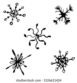 Scandinavian Set Snowflakes Vector Collection Abstract Stock Vector ...