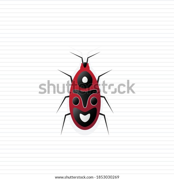 Scantius Aegyptius Mediterranean Red Bug Illustration Stock Vector ...