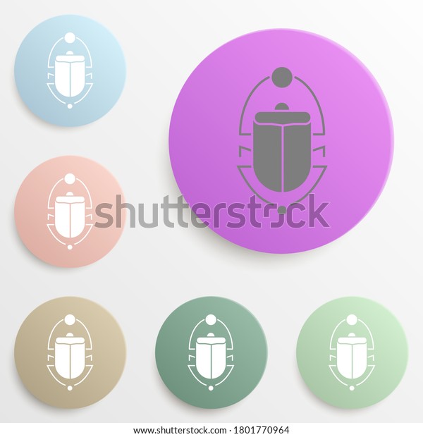 Scarab Beetle Badge Color Set Simple Stock Vector (Royalty Free ...