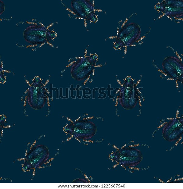 Scarab Beetle Seamless Pattern Great Wallpaper Stock Vector (Royalty ...