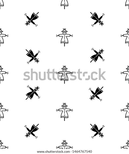 Scarecrow Icon Seamless Pattern Mannequin Decoy Stock Vector (Royalty ...