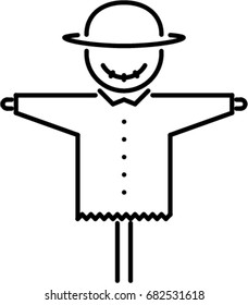 Scarecrow Outline Icon Stock Vector (Royalty Free) 682531618 | Shutterstock