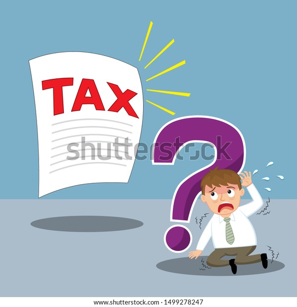 Scared Businessman Behind Big Question Mark Stock Vector (Royalty Free ...