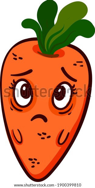 Scared Carrot Illustration Vector On White Stock Vector (Royalty Free ...