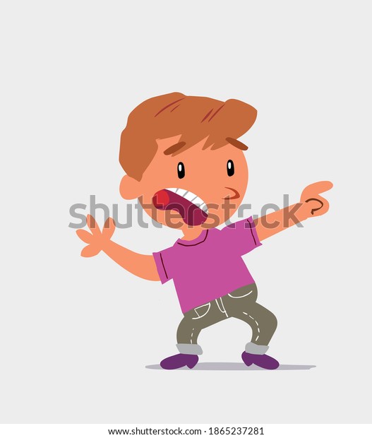 Scared Cartoon Character Little Boy On Stock Vector (Royalty Free ...