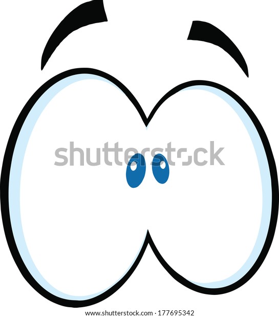 Vektor Stok Scared Cartoon Eyes Vector Illustration Isolated (Tanpa ...