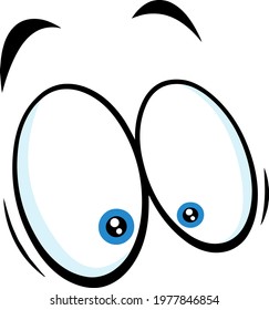 Scared Cartoon Funny Eyes Vector Hand Stock Vector (Royalty Free ...