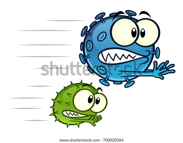 Scared Cartoon Viruses Going Away: stockvector (rechtenvrij) 700020364 ...