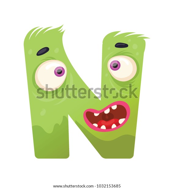 Scared Character Letter N Monster Stock Vector (Royalty Free ...