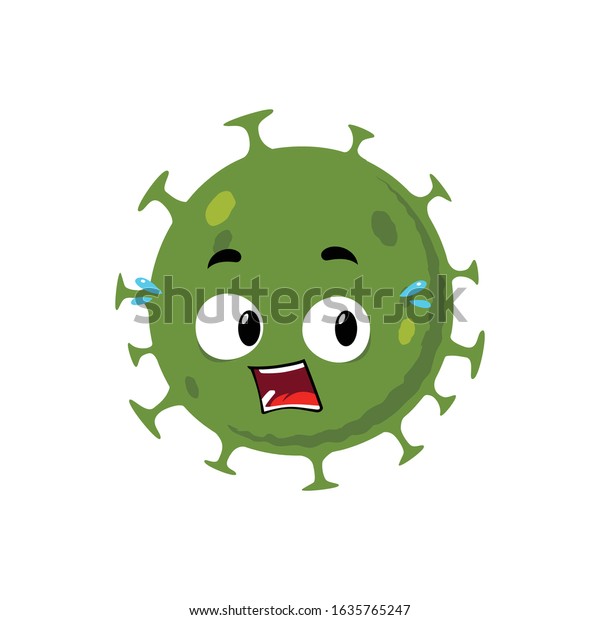 Scared Corona Virus Cell Character Illustration Stock Vector (Royalty ...
