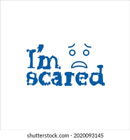 Im Scared Design Navy Blue Emoticons Stock Vector (Royalty Free ...