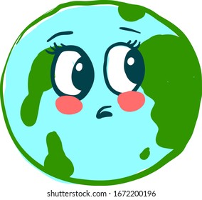 Scared Earth Illustration Vector On White Stock Vector (Royalty Free ...