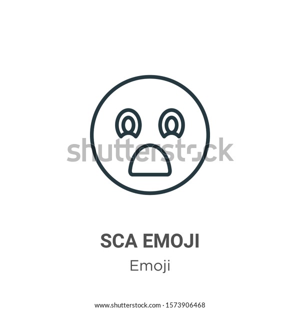 Scared Emoji Outline Vector Icon Thin Stock Vector (Royalty Free ...