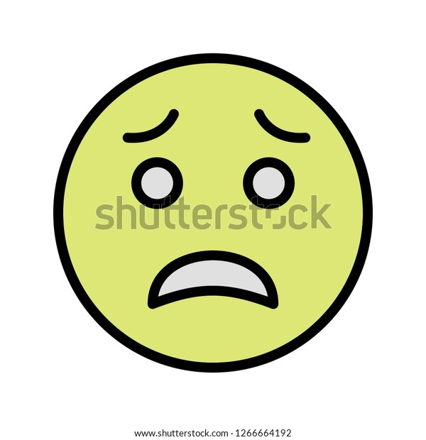 Scared Emoji Vector Icon Sign Icon Stock Vector (Royalty Free ...