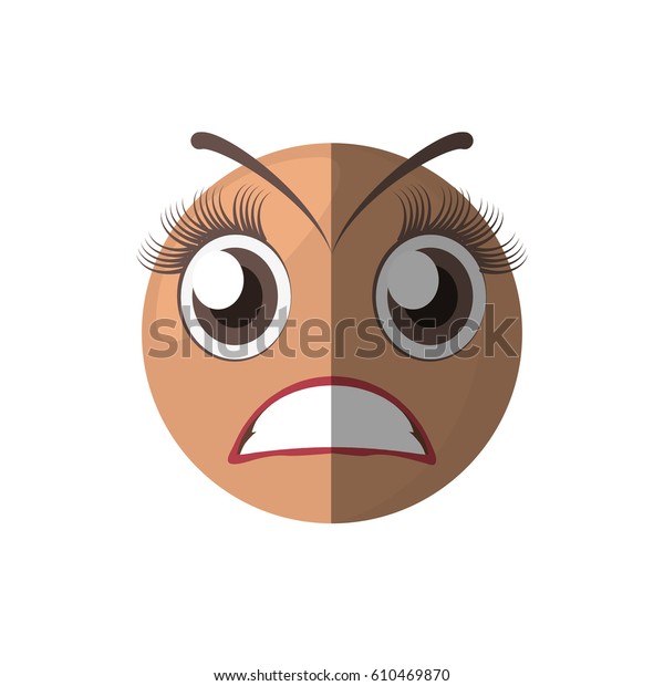 Scared Emoticon Cartoon Design Vector Illustration Stock Vector ...