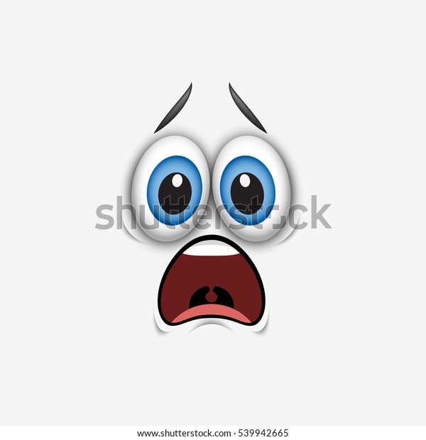 Scared Emoticon Emoji Isolated On White: เวกเตอร์สต็อก (ปลอดค่า ...