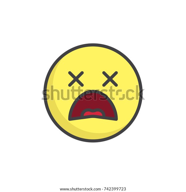 Scared Face Emoticon Filled Outline Icon: เวกเตอร์สต็อก (ปลอดค่า ...