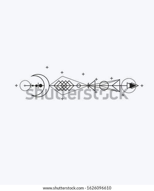 Scared Graphic Line Vector Tattoo Design Stock Vector (Royalty Free ...