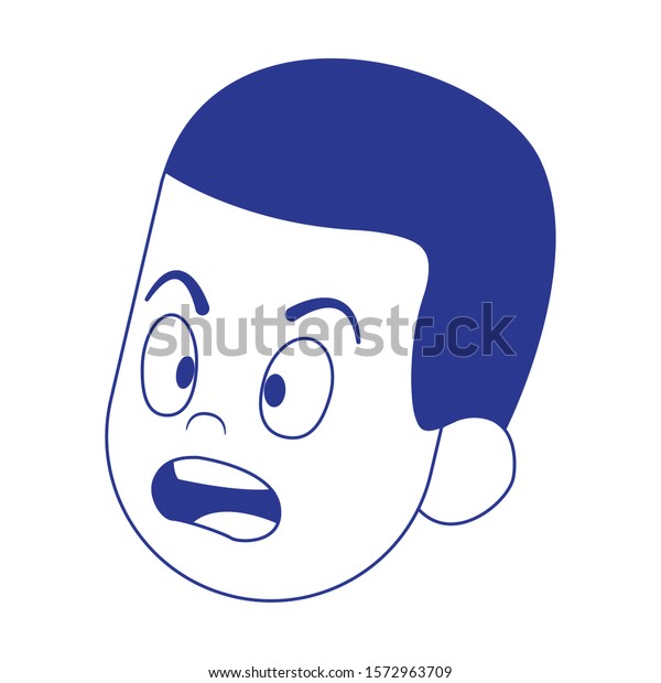 Scared Man Icon Over White Background Stock Vector (Royalty Free ...