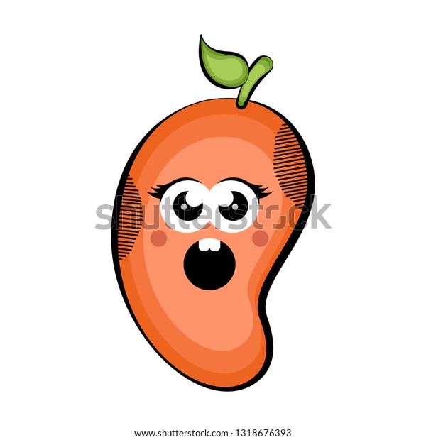 Scared Mango Cartoon Colored Sketch Vector Stock Vector (Royalty Free ...