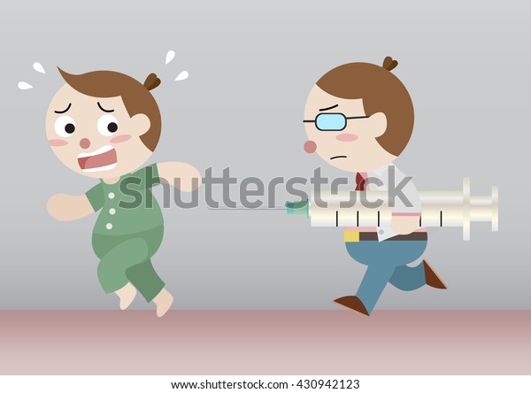 Scared Patient Run Away Doctor Who Stock Vector (Royalty Free ...