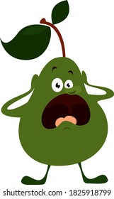 Scared Pear Illustration Vector On White Stock Vector (Royalty Free ...